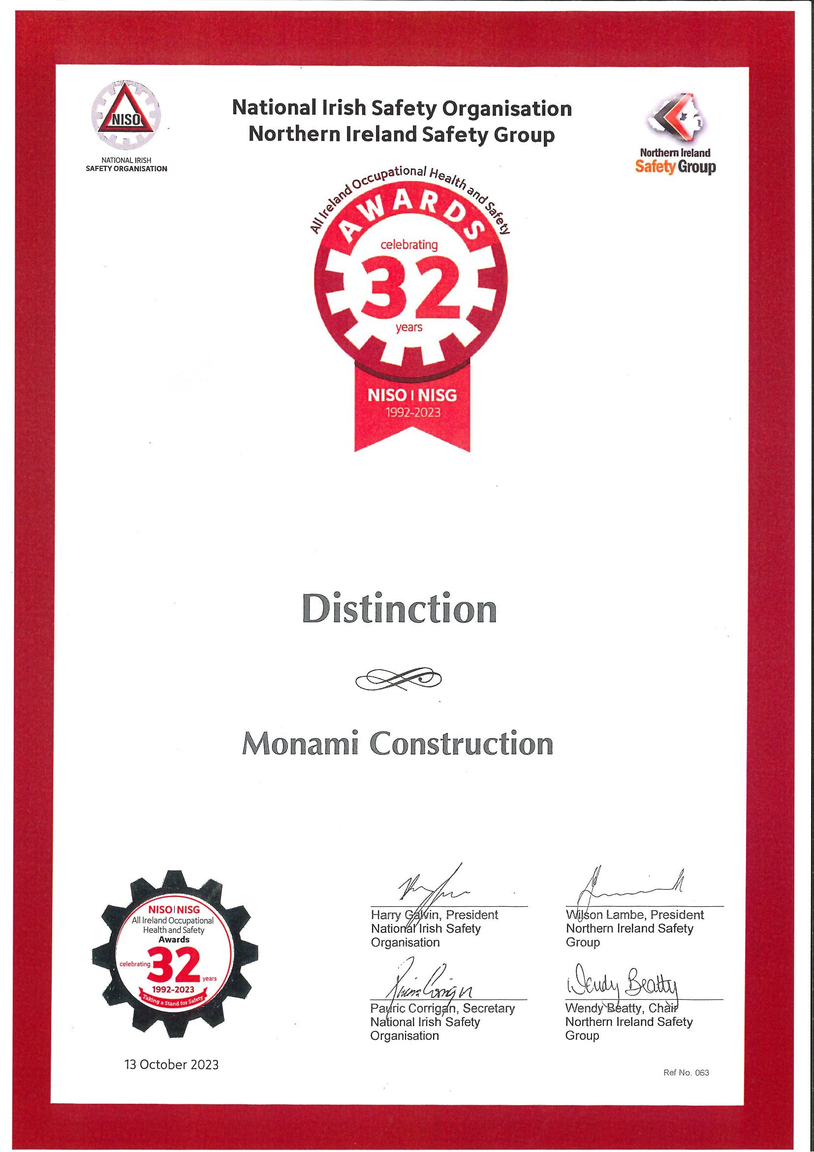 Monami Achieve Distinction At The NISO/NISG Annual Occupation Health & Safety Awards 2023 ...